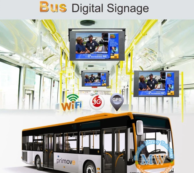 Adroid Bus Advertising Screen Media Player Ceiling Mount For Taxi / Car