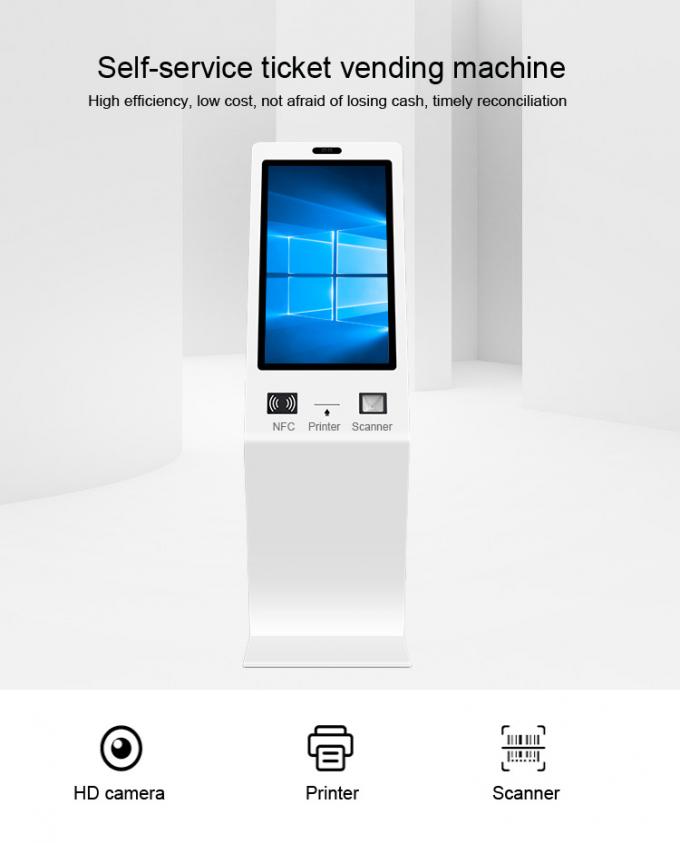 TFT LCD Touch Screen Self Service Tickets Machine For Station