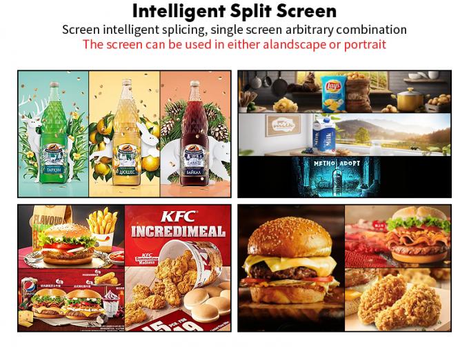 3.5mm Bezel 500nits Restaurant LCD Video Wall Menuboard Display Monitor ...