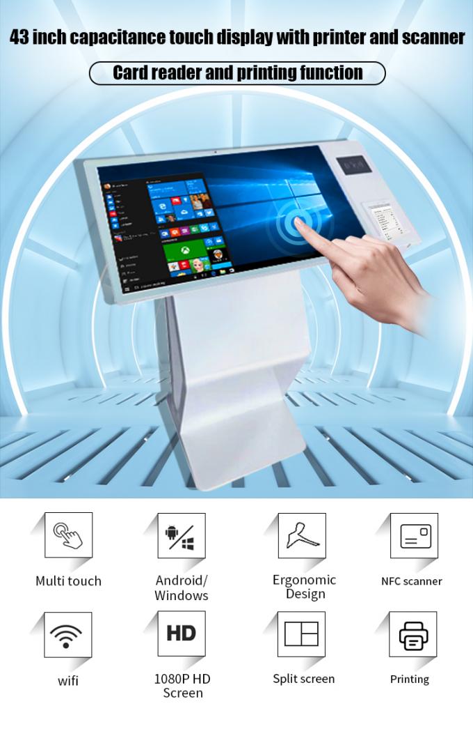 Ips Screen Interactive Touch Kiosk With Scanner Receipt Printer
