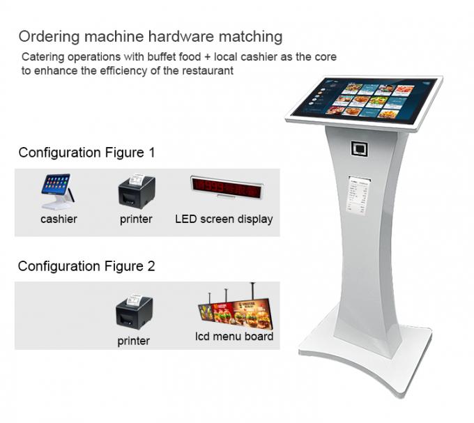 Touch Screen K Type Floor Standing Signage With Printer Scanner