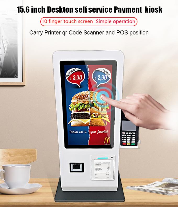 15.6'' Restaurant Desktop Self Service Pos System For Dinner Ordering