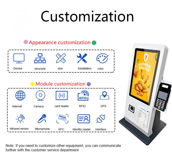 15.6'' Restaurant Desktop Self Service Pos System For Dinner Ordering